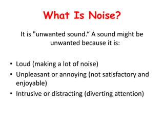 Noise pollution by Kaliannan Durairaj | PPT