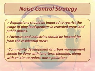 Noise pollution presentation | PPTX