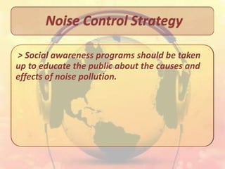 Noise pollution presentation | PPTX