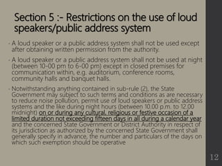 Noise pollution rules, 2000 | PPTX
