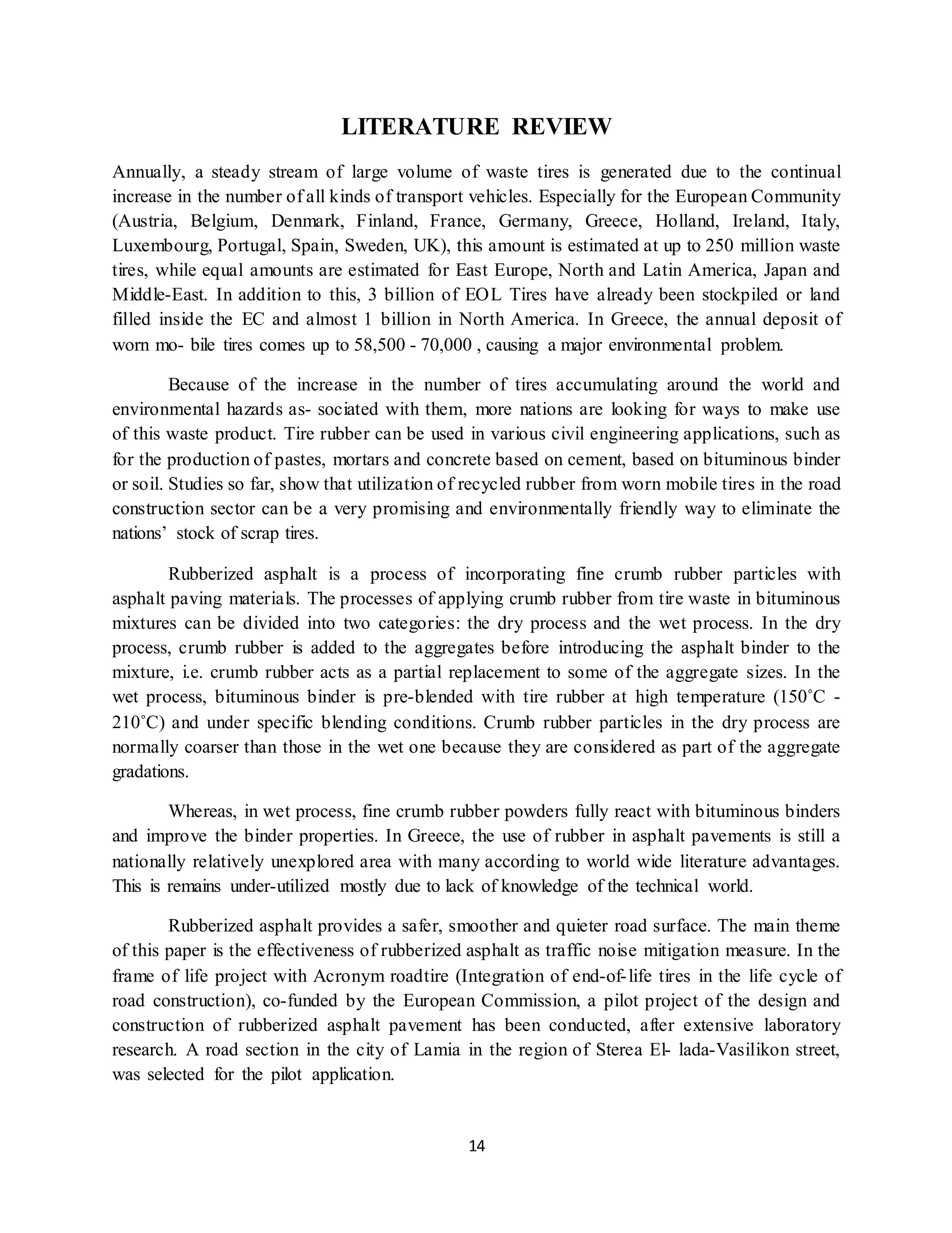 Noise reduction made of rubberized bituminous top layer report | DOCX