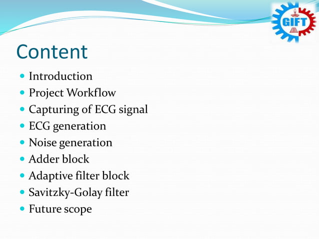 Noise removal using_ecg | PPT