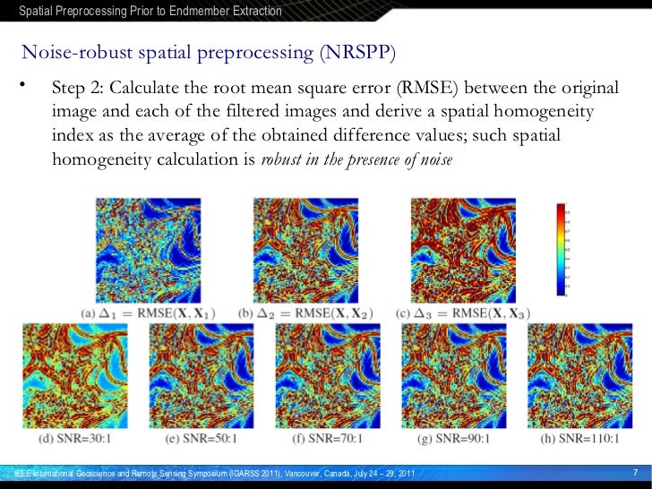Noise Robust Spatial Preprocessing Prior To Endmember Extraction From