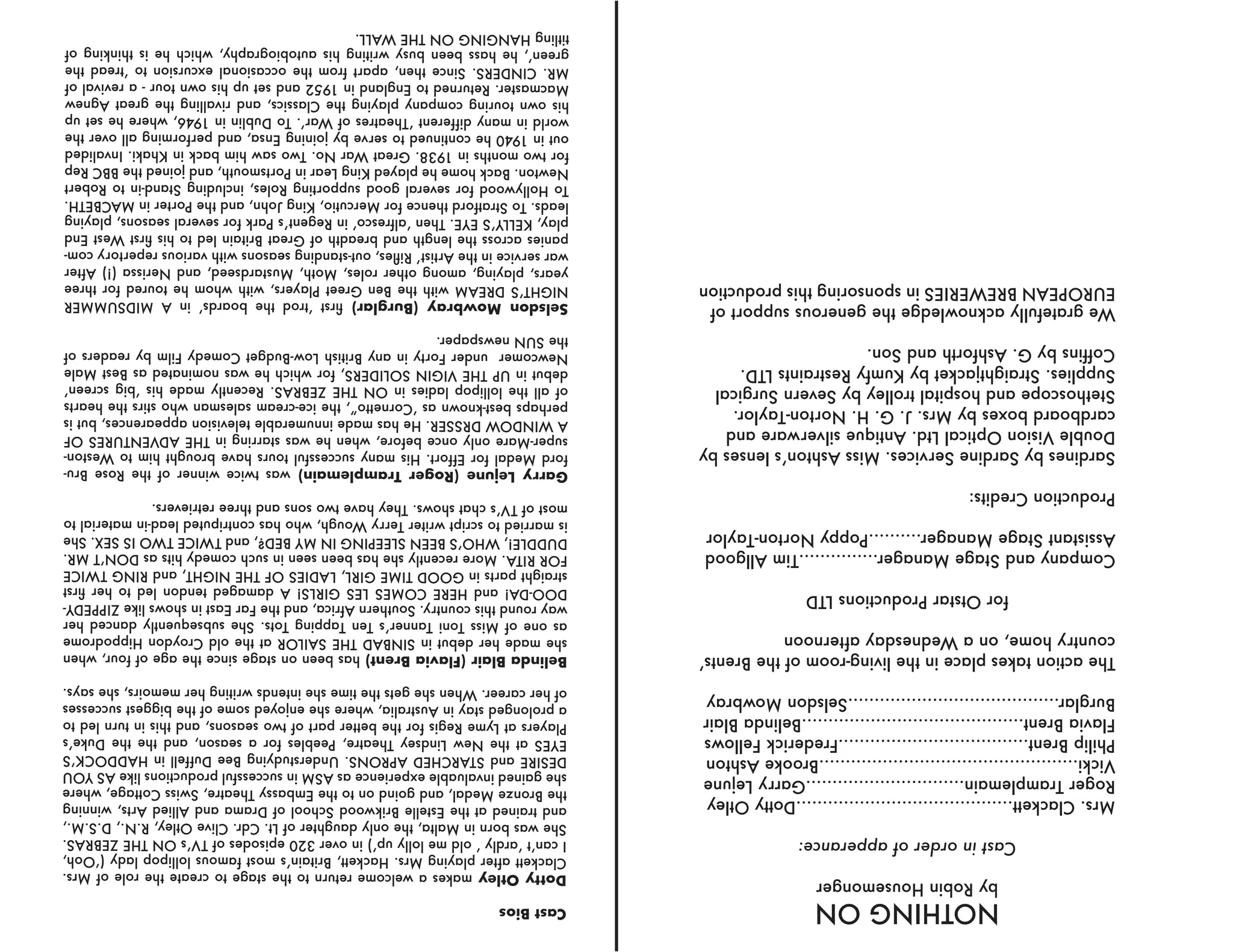 Noises Off program | PDF | Drama | Genres