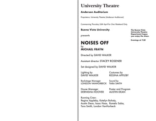 Noises Off program | PDF | Drama | Genres
