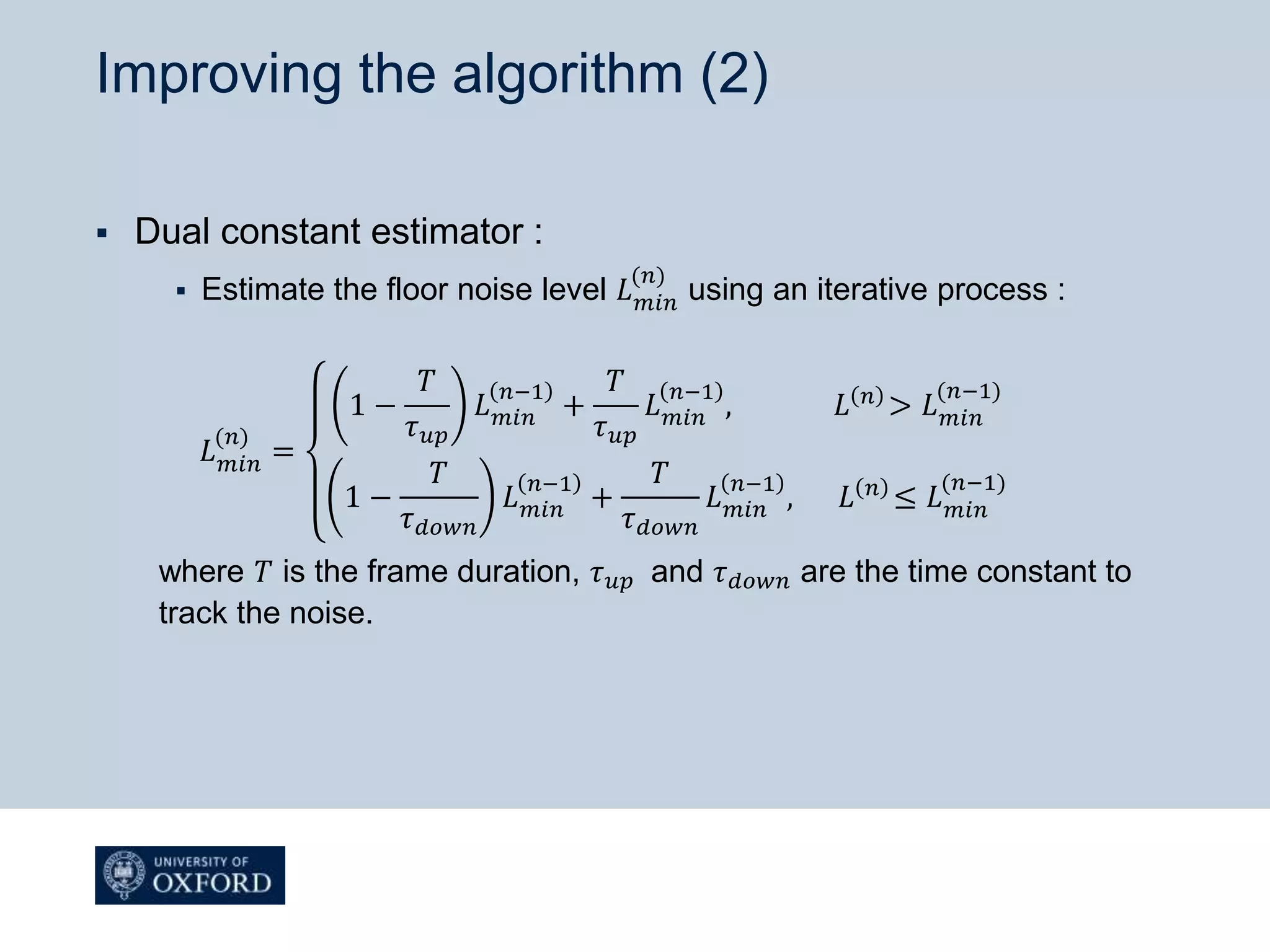 Noise suppression Algorithm | PPTX