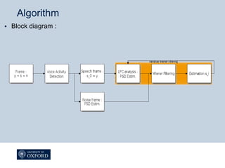 Noise suppression Algorithm | PPTX
