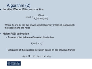 Noise suppression Algorithm | PPTX