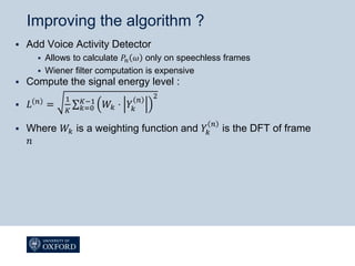 Noise suppression Algorithm | PPTX