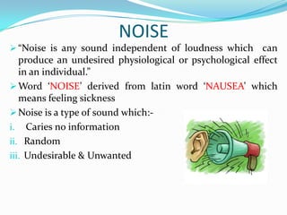 Noise & vibration | PPTX