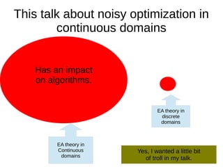 Noisy optimization --- (theory oriented) Survey | ODP | Technology & Computing