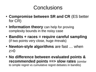Noisy optimization --- (theory oriented) Survey | ODP | Technology & Computing