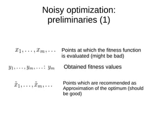 Noisy optimization --- (theory oriented) Survey | ODP | Technology & Computing