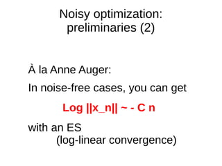 Noisy optimization --- (theory oriented) Survey | ODP | Technology & Computing