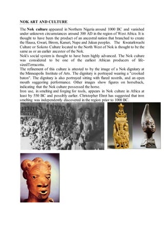 Nok culture | DOCX | World/International Music | Music