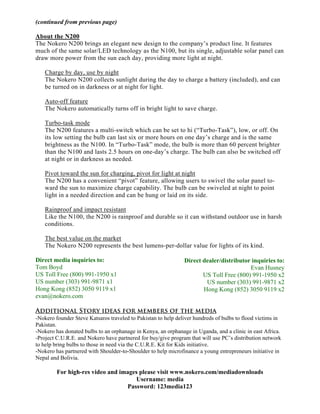 Nokero a4 n200_intro_pack_email | PDF