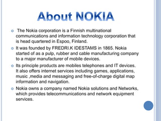 Nokia: About the Company | PPTX