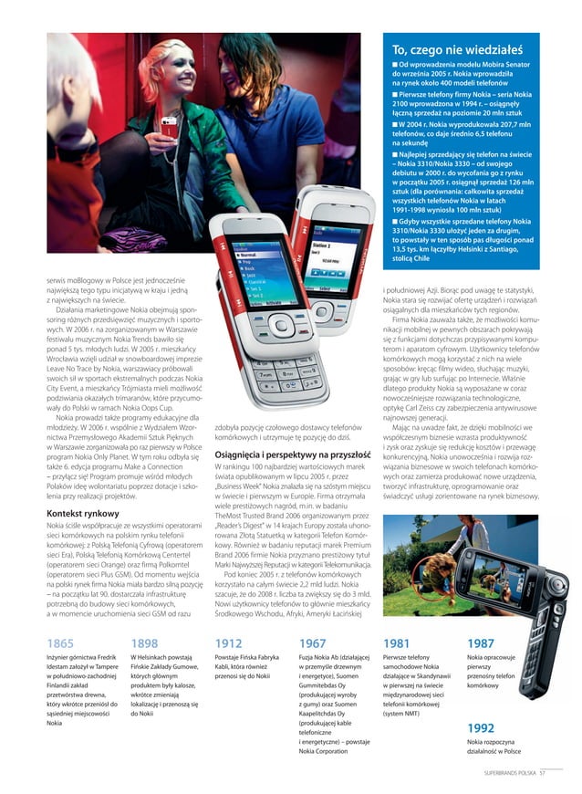 Case study marki Nokia z Albumu Superbrands Polska 2006 | PDF