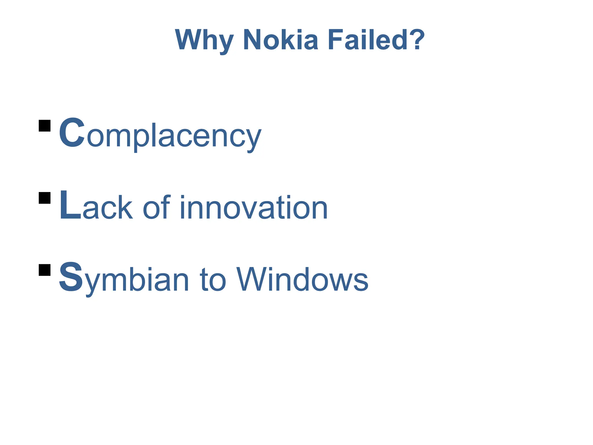 Power Point Presentation on Failure of “NOKIA” | PPT