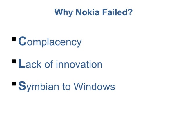 Power Point Presentation on Failure of “NOKIA” | PPT | Smartphones ...