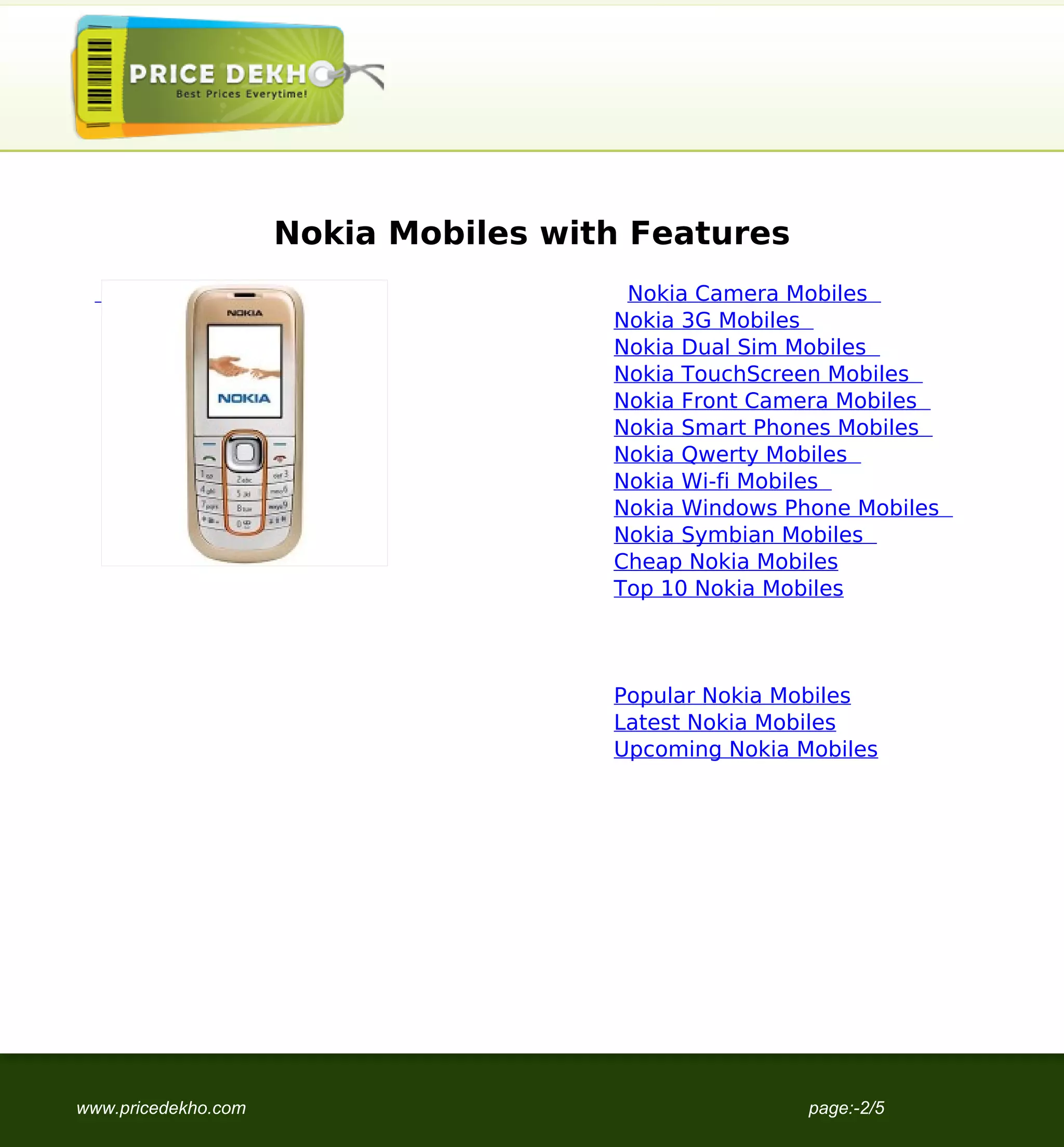 Nokia 2600C specification | PDF