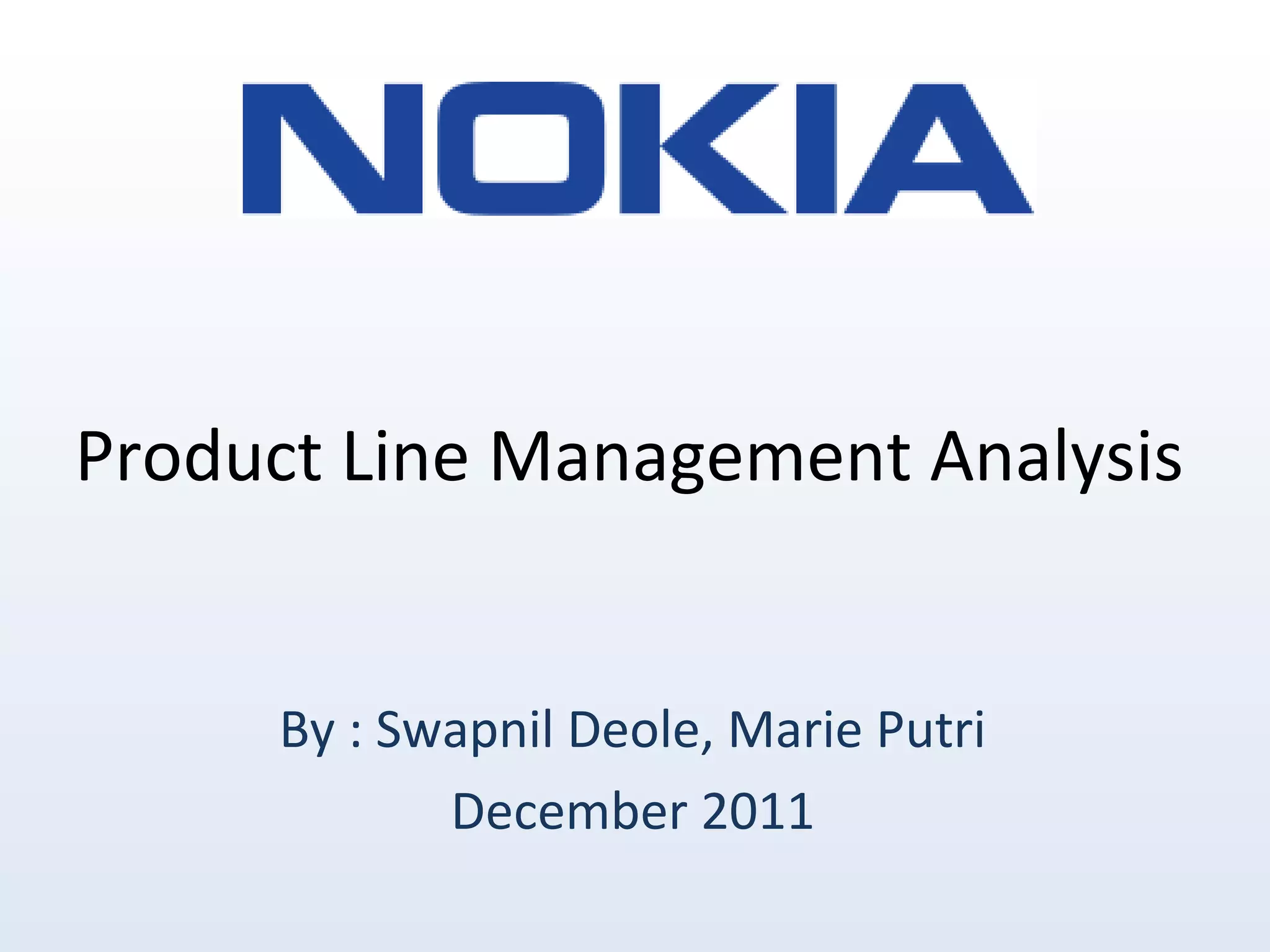 Nokia product line management analysis - presentation | PPT