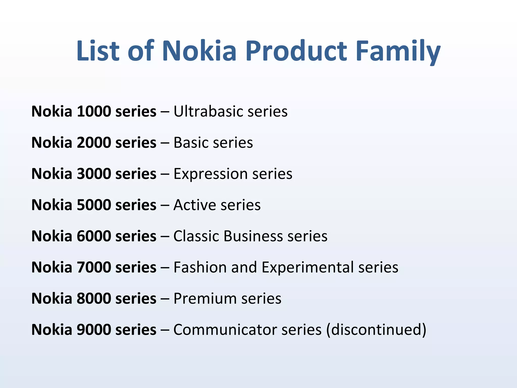 Nokia product line management analysis - presentation | PPT