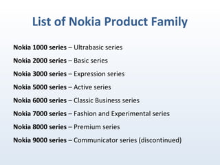 Nokia product line management analysis - presentation | PPT