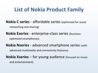 Nokia product line management analysis - presentation | PPT