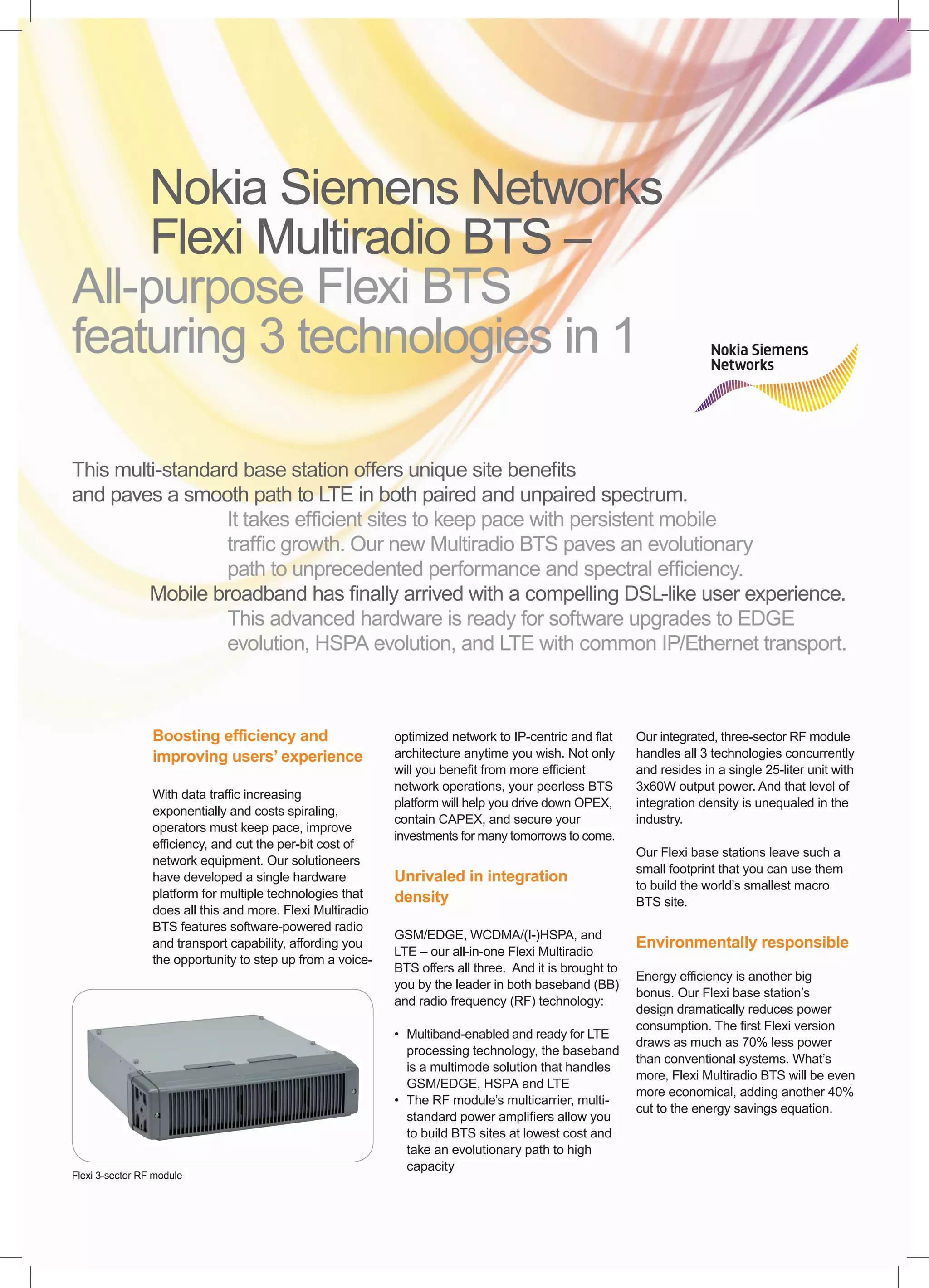 Nokia siemens-networks-flexi-multiradio-base-station-data-sheet | PDF
