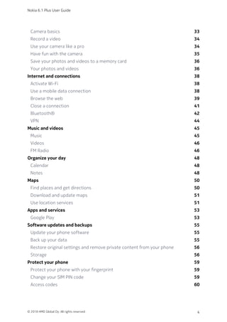 Nokia 6.1 Plus Manual / User Guide | PDF