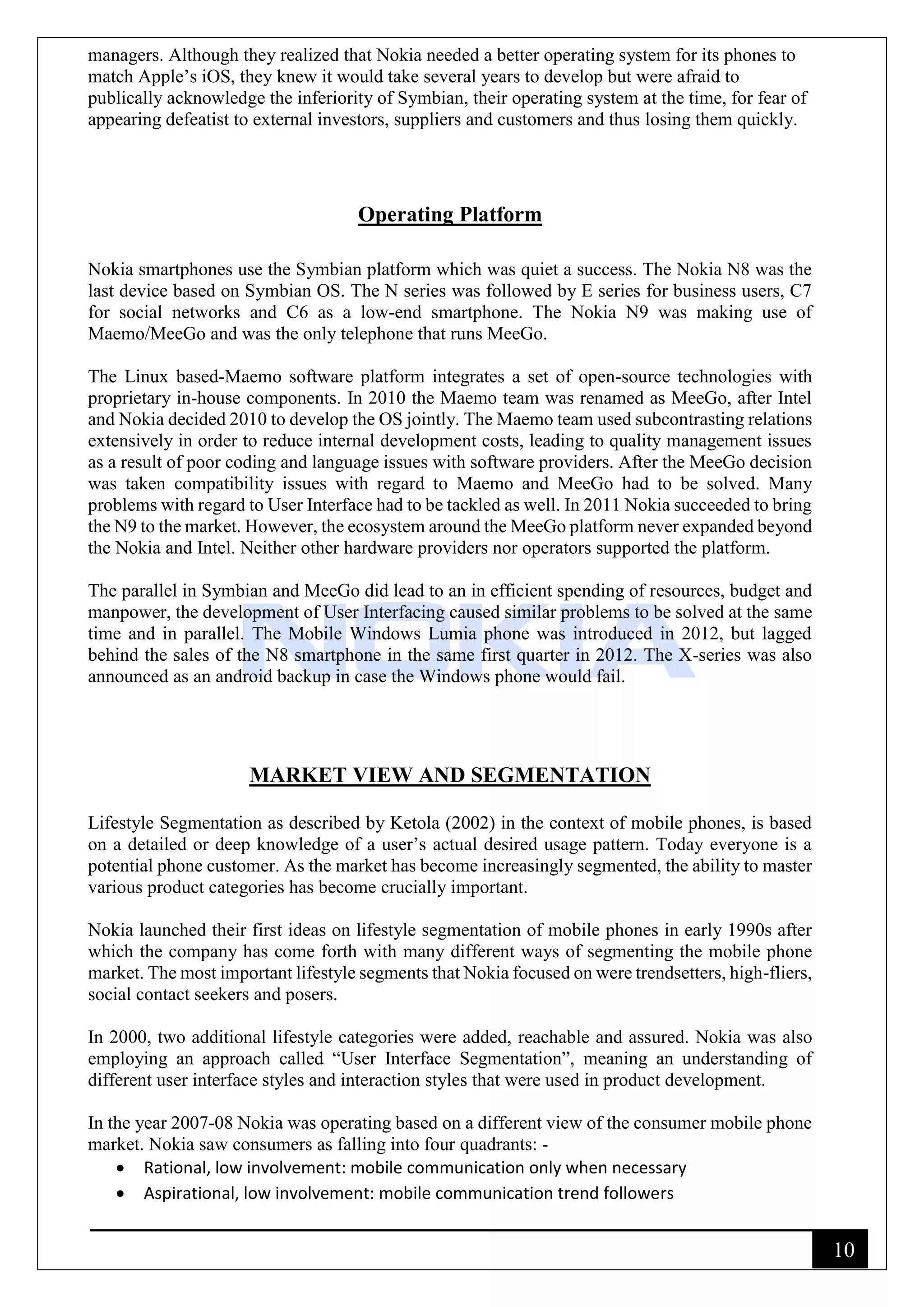 Market Failure of Nokia- Causes and Consequences | PDF