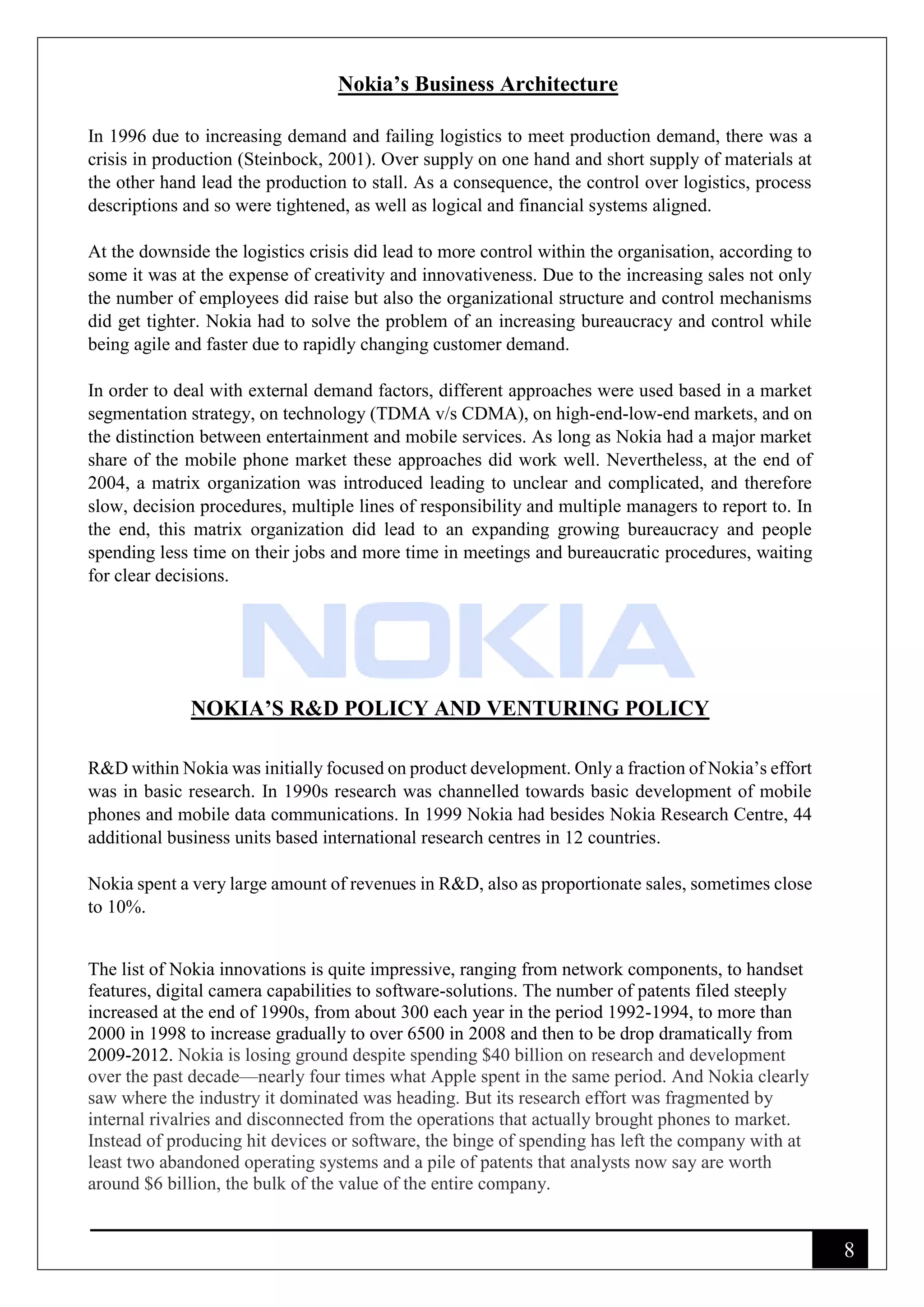 Market Failure of Nokia- Causes and Consequences | PDF