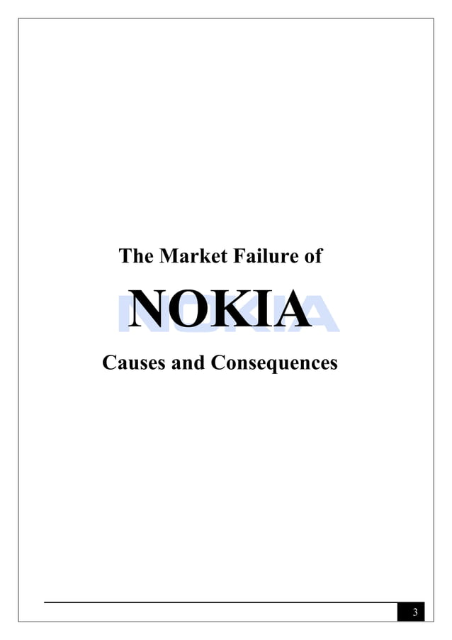 Market Failure of Nokia- Causes and Consequences | PDF