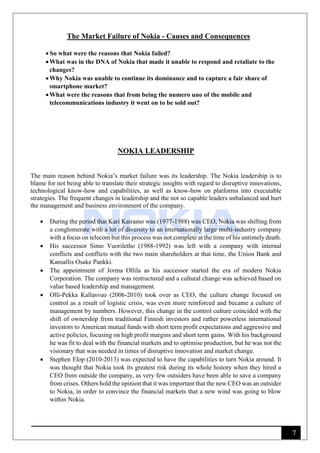 Market Failure of Nokia- Causes and Consequences | PDF