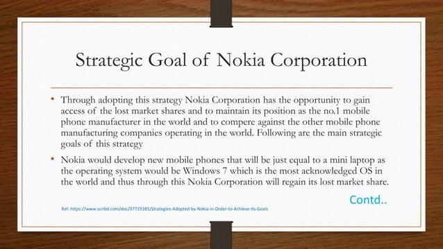 Nokia corporation's strategy map | PPT