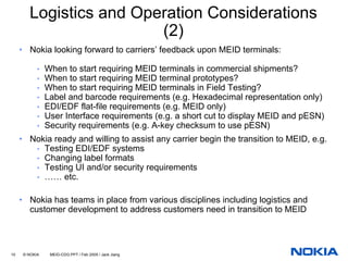 Nokia's View on Migration to MEID | PPT