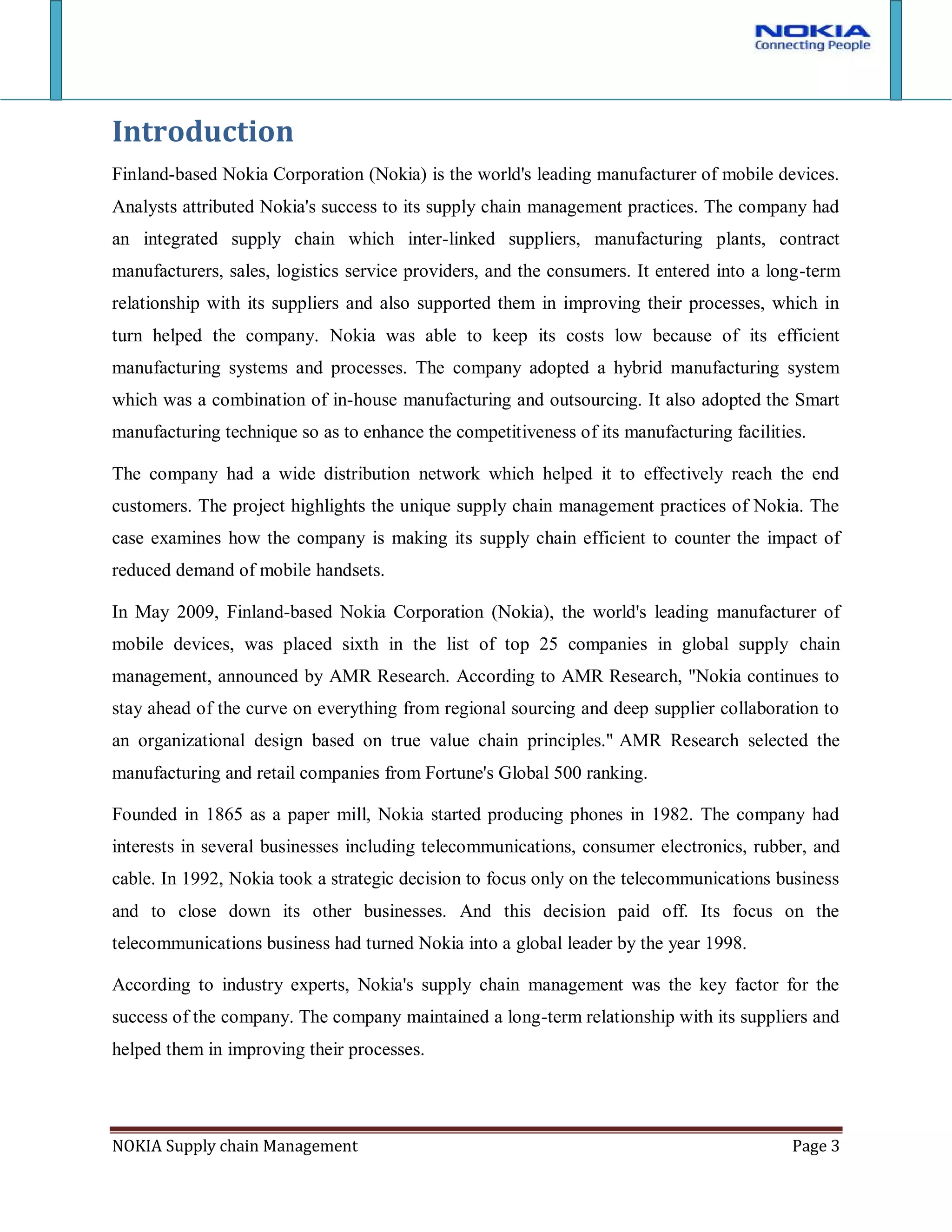 Nokia Supply Chain Management | PDF