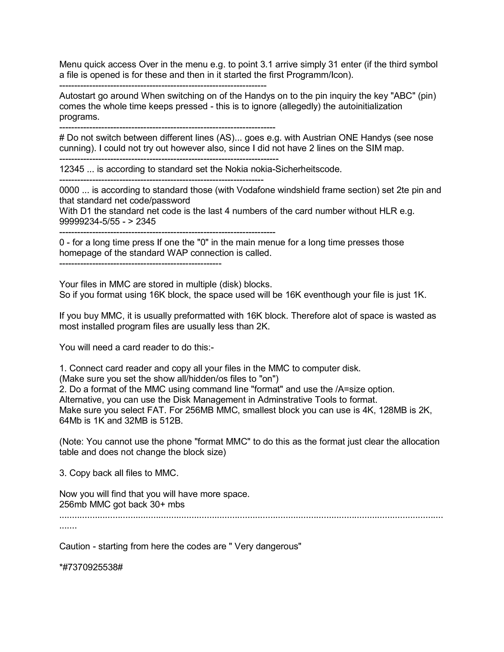 Nokia secret codes. | PDF