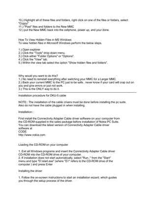 Nokia secret codes. | PDF
