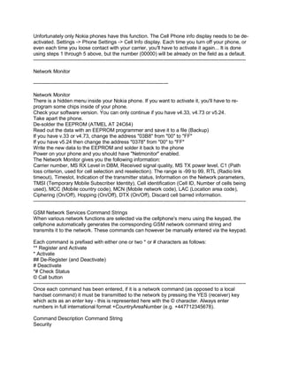 Nokia secret codes. | PDF