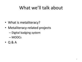Promoting Metaliteracy and Metacognition in Collaborative Teaching and ...