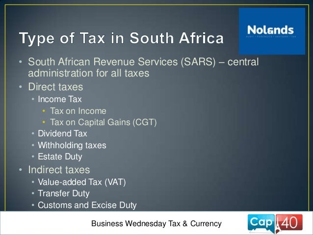 Cap40 event: Nolands presentation introduction to SA income tax