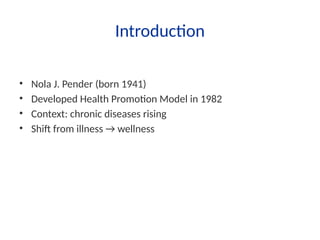 Comprehensive Overview of Nola Pender’s Health Promotion Model in ...