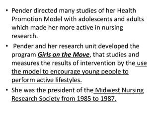 Nola Pender (HPM)- Ms Ritika | PPTX