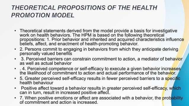 Nola pender HPM.pptx | Medical Health