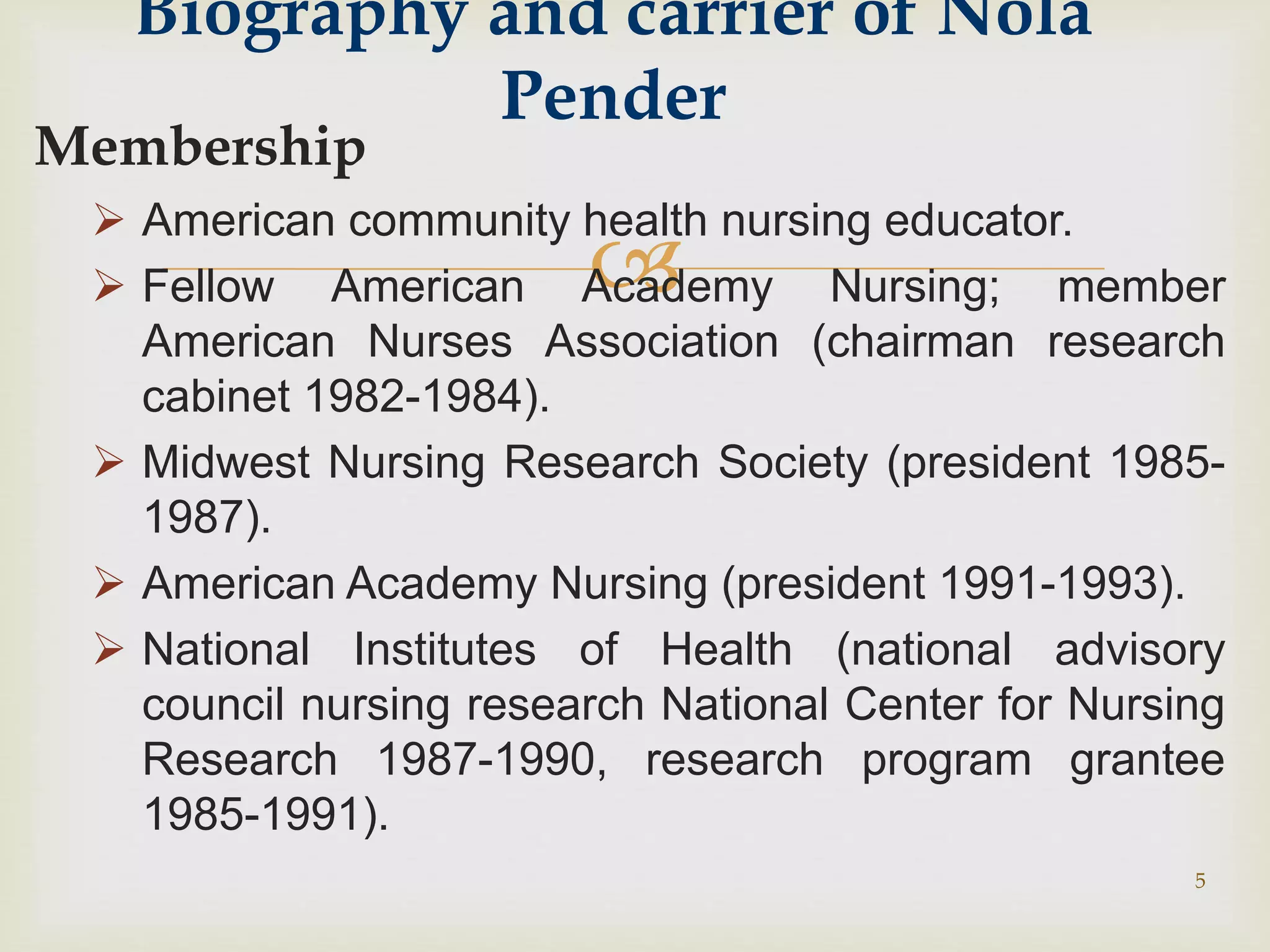Nola penders theory | PPTX