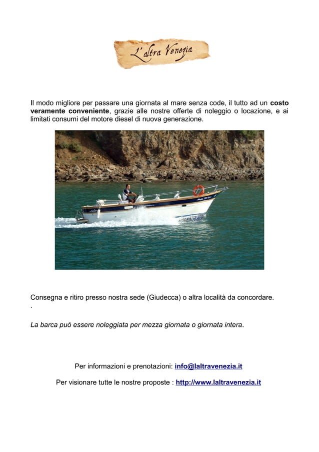 Noleggio barca a Venezia | DOC