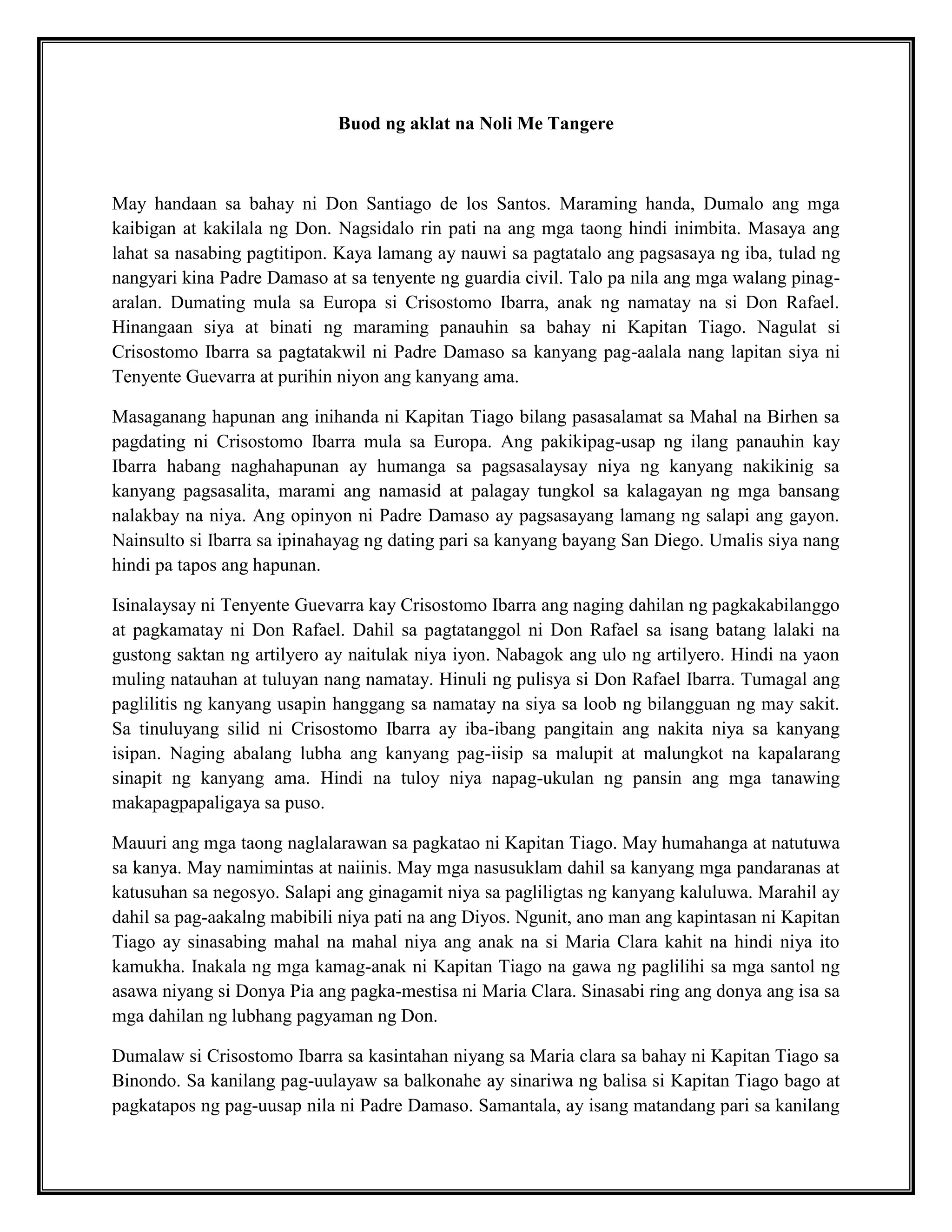 Noli Me Tangere (Filipino | DOCX