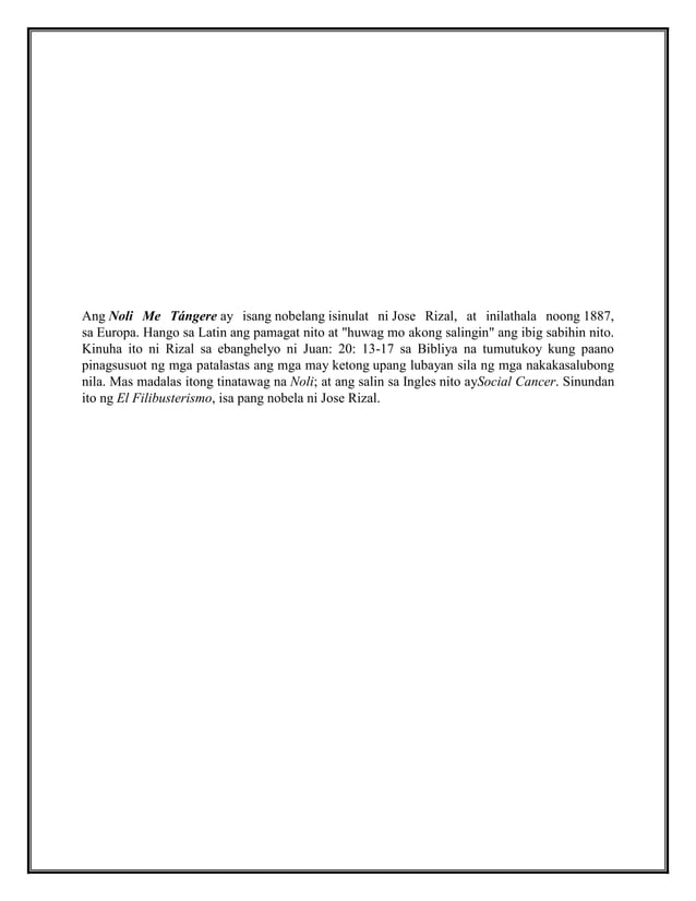 Noli Me Tangere (Filipino | DOCX